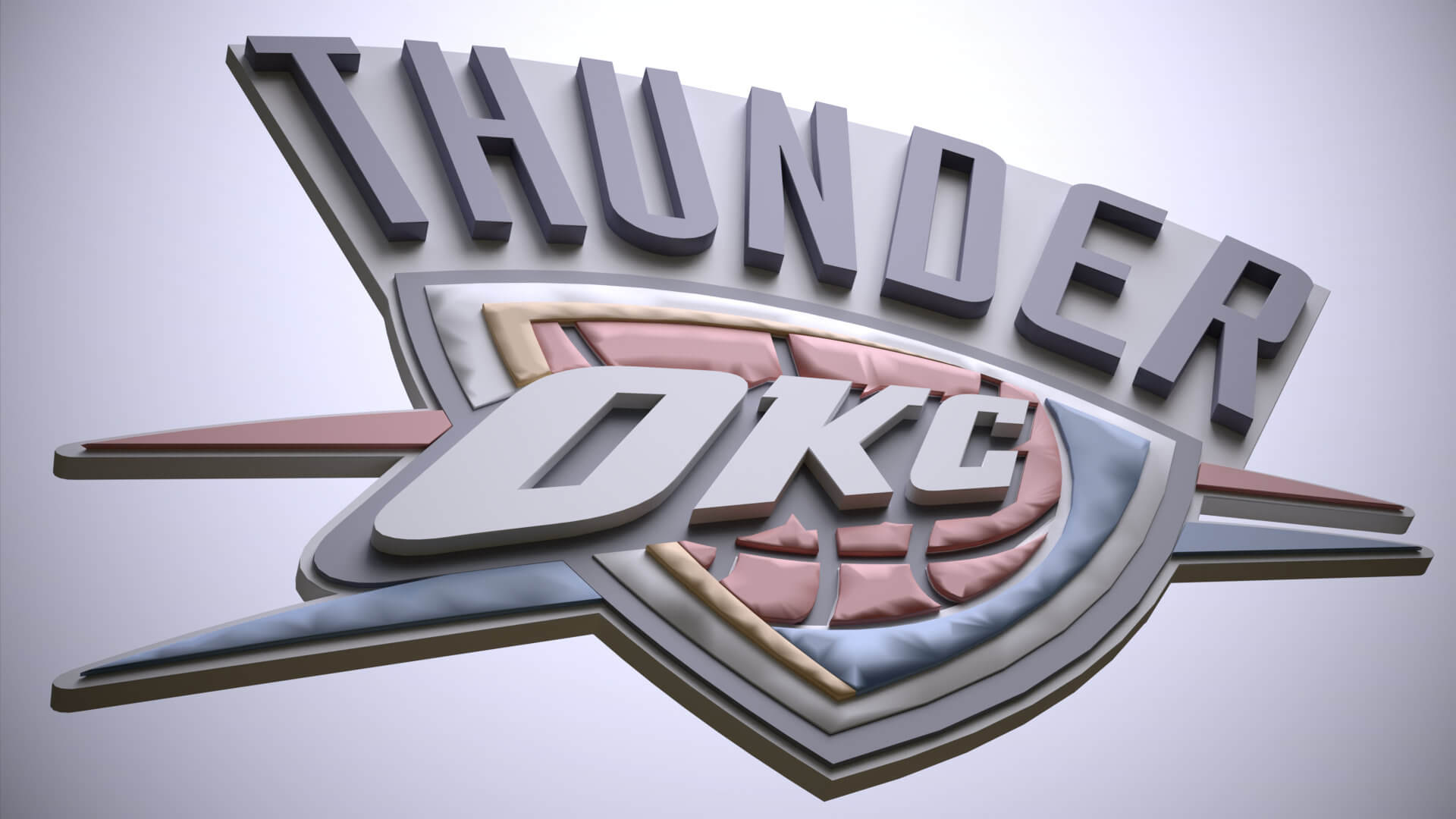 NBA Oklahoma City Thunder Logo Printable and Renderable - 3D Print ...