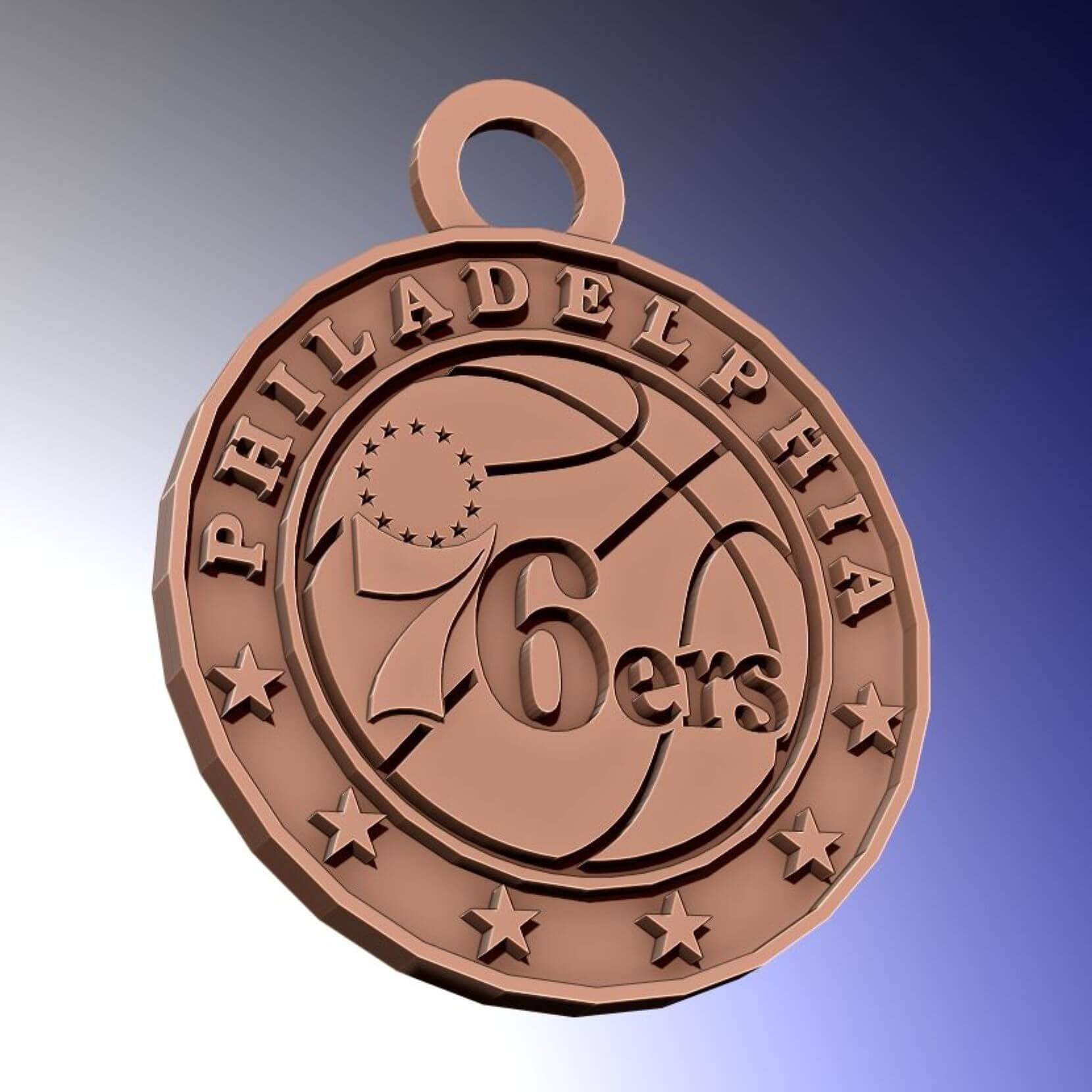 NBA Philadelphia 76Ers Logo Printable and Renderable - 3D Print Model ...