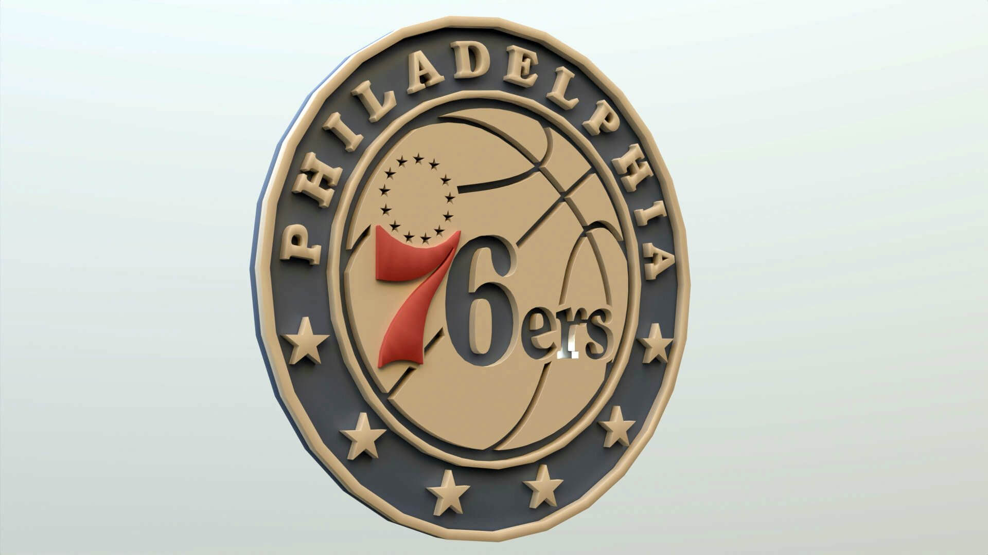 NBA Philadelphia 76Ers Logo Printable and Renderable - 3D Print Model ...