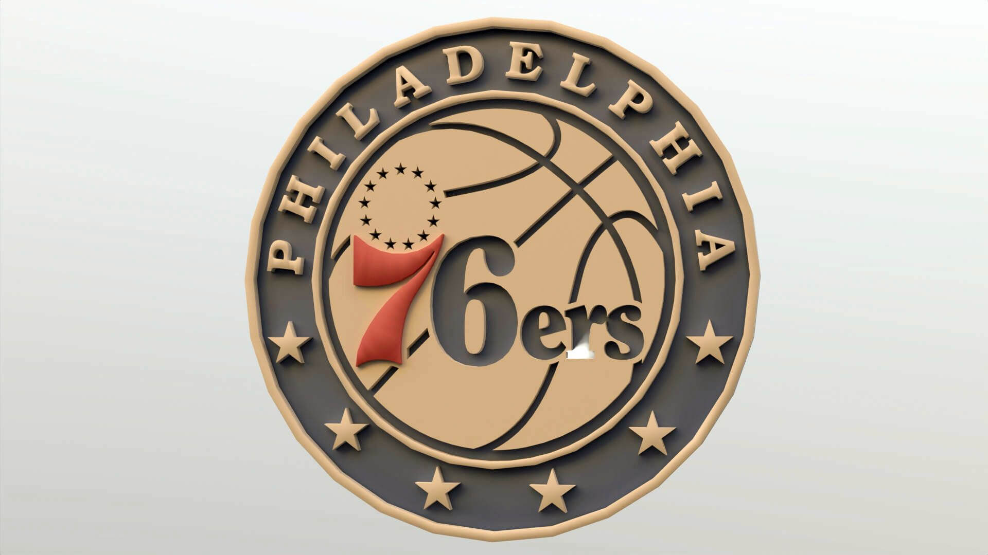 NBA Philadelphia 76Ers Logo Printable and Renderable - 3D Print Model ...