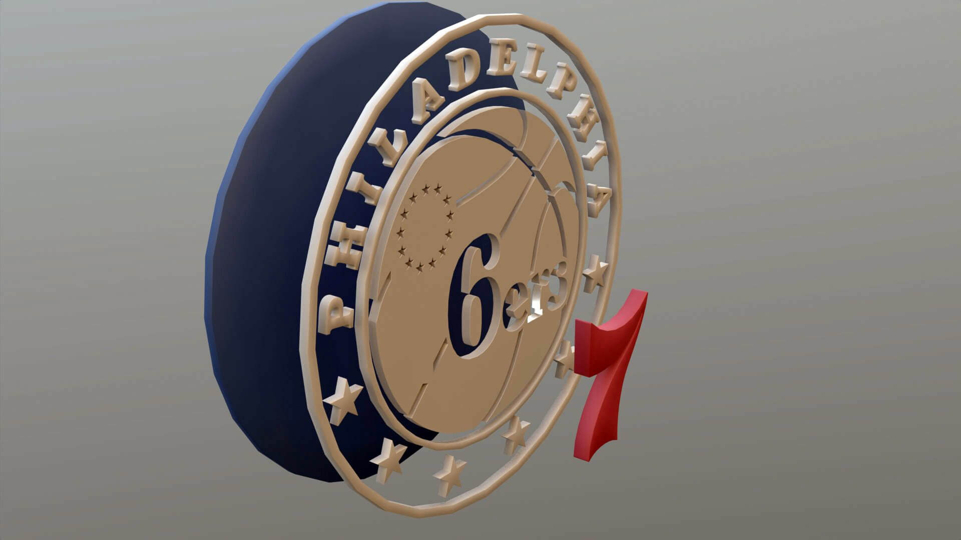 NBA Philadelphia 76Ers Logo Printable and Renderable - 3D Print Model ...