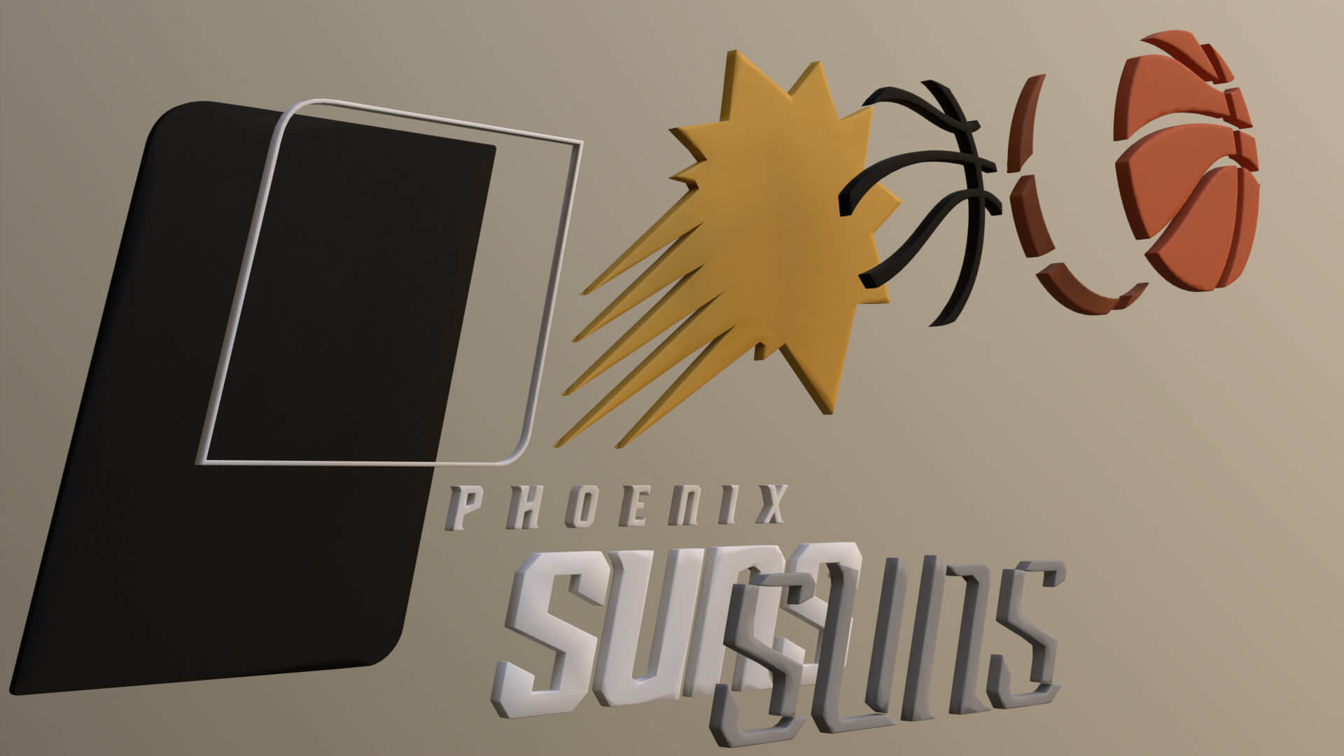 NBA Phoenix Suns Logo Printable and Renderable - 3D Print Model by danyelon