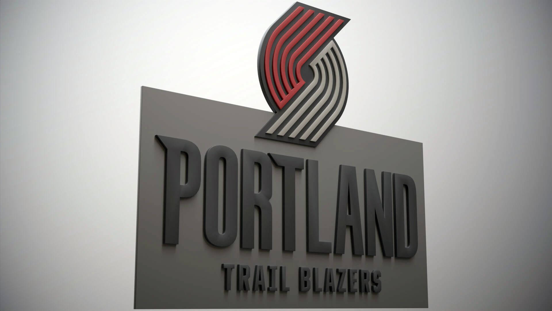 NBA Portland Trail Blazers Logo Printable and Renderable - 3D Print ...