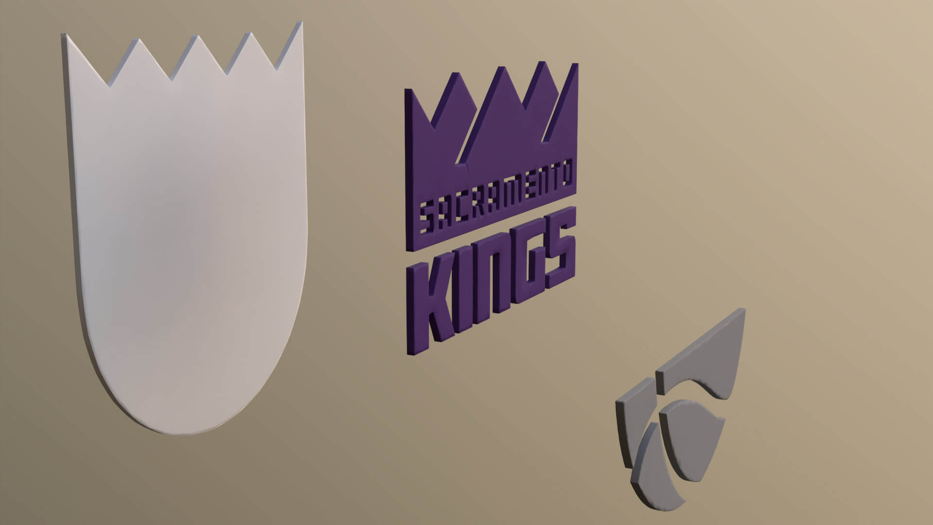 NBA Sacramento Kings Logo Printable and Renderable - 3D Print Model by ...