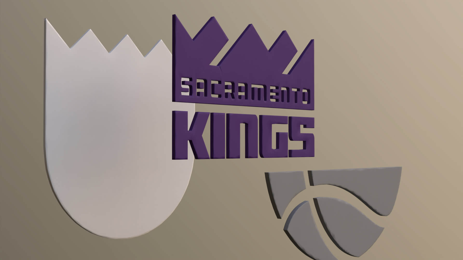 NBA Sacramento Kings Logo Printable and Renderable - 3D Print Model by ...