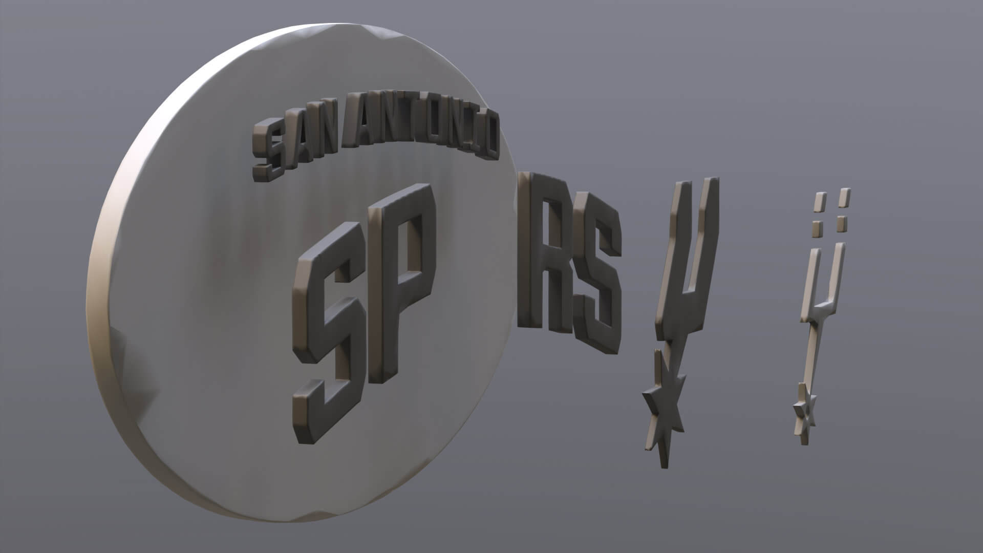 NBA San Antonio Spurs Logo Printable and Renderable - 3D Model by danyelon
