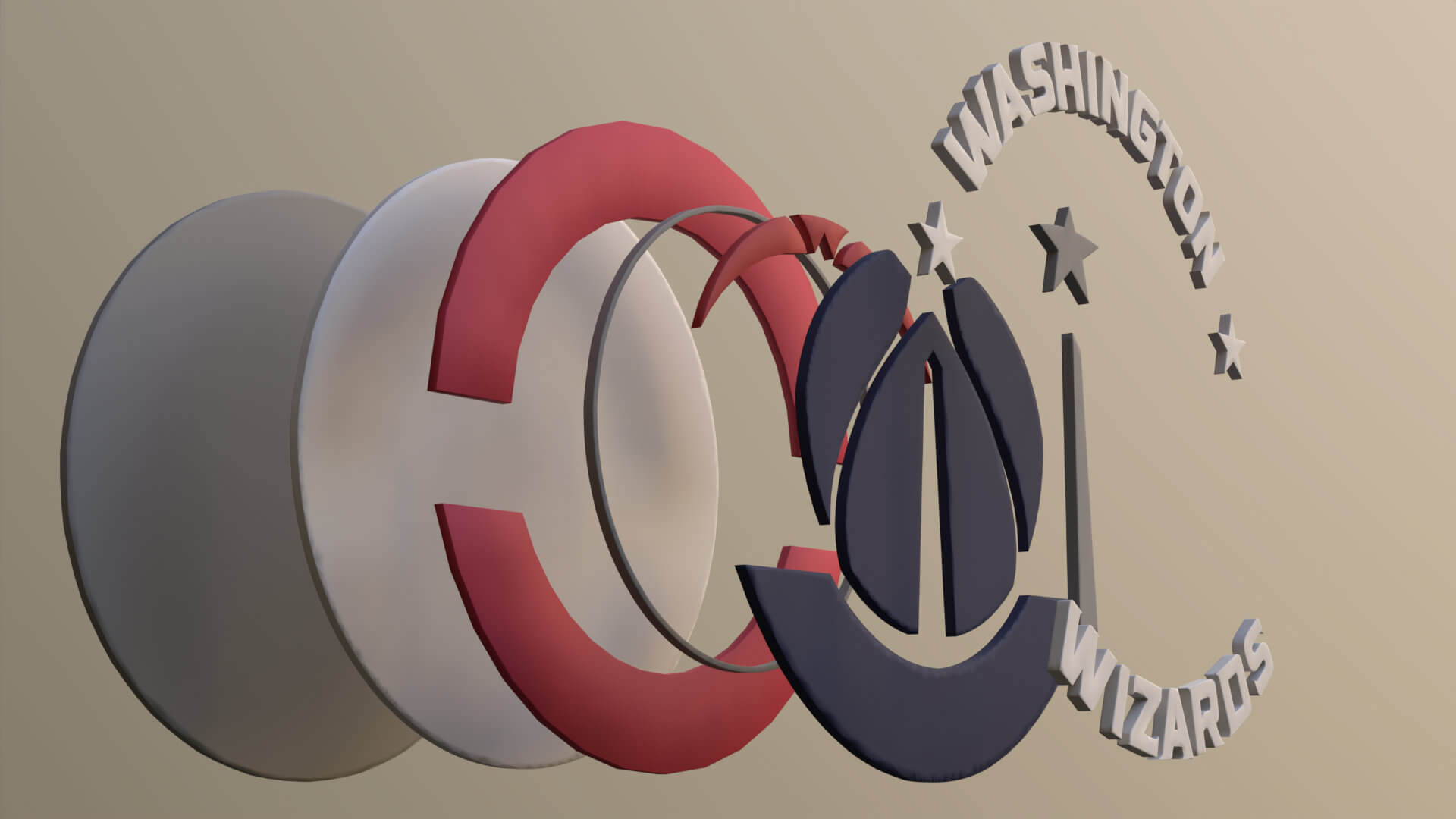 NBA Washington Wizards Logo Printable and Renderable - 3D Print Model ...