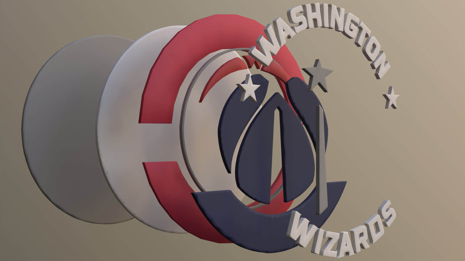 NBA Washington Wizards Logo Printable and Renderable - 3D Model by danyelon