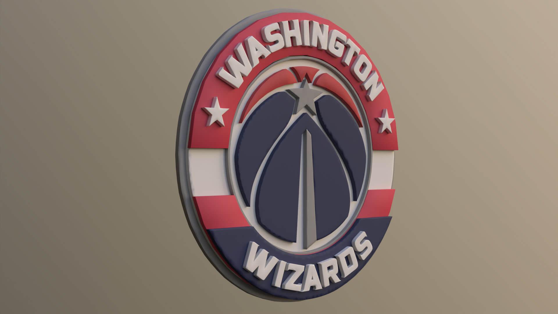 NBA Washington Wizards Logo Printable and Renderable - 3D Print Model ...