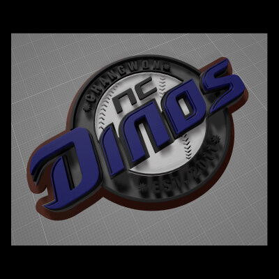 Nc Dinos Printable Keychan Logo Shield - 3D Model by danyelon