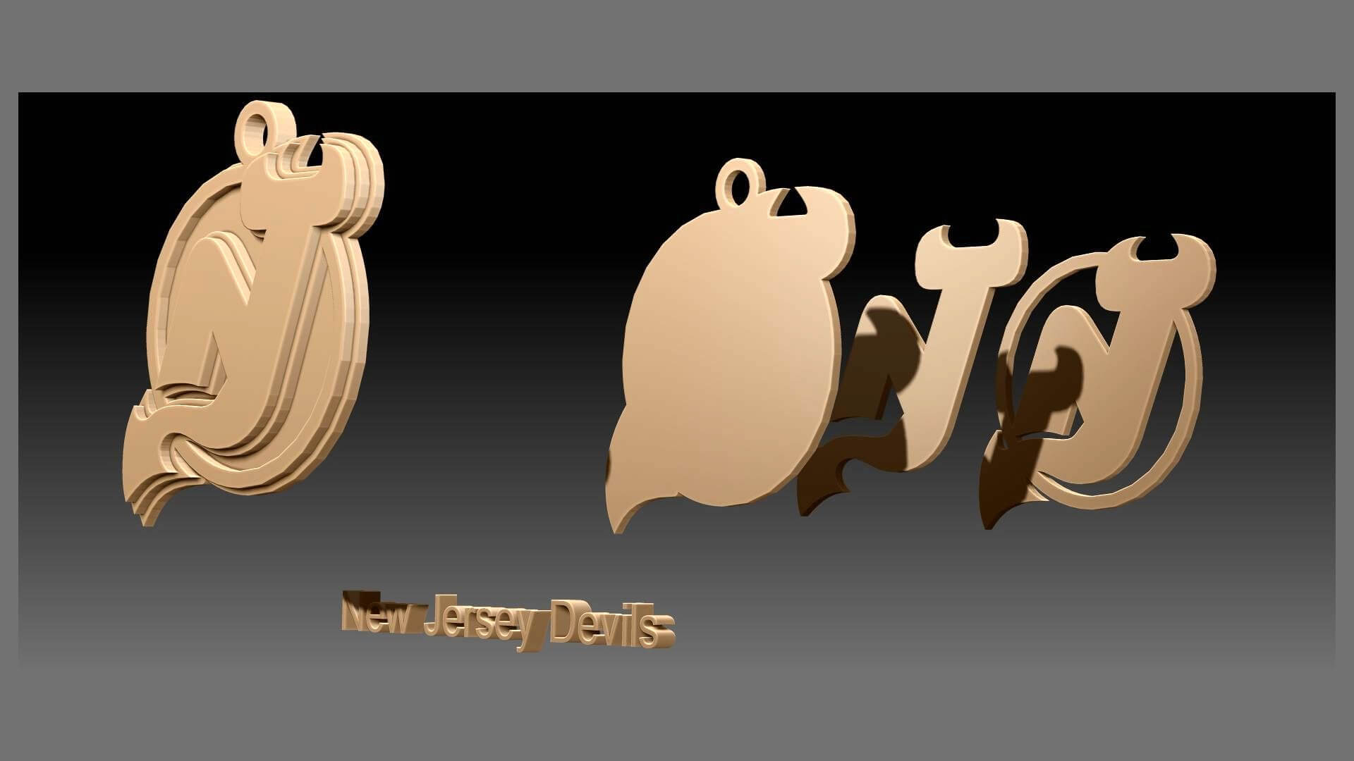 New Jersey Devils Logo Shield Printable and Renderable Keych - 3D Print ...