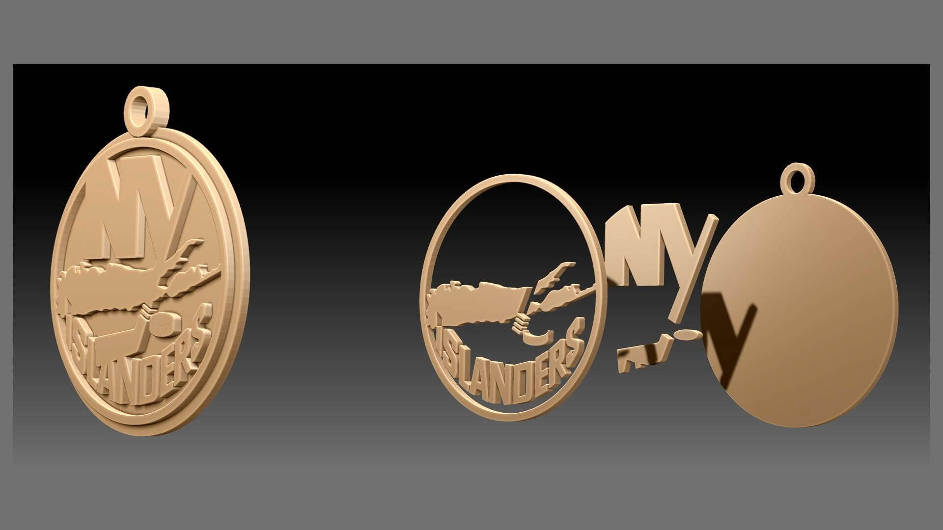 New York Islanders Logo Shield Printable and Renderable Keyc - 3D Print ...