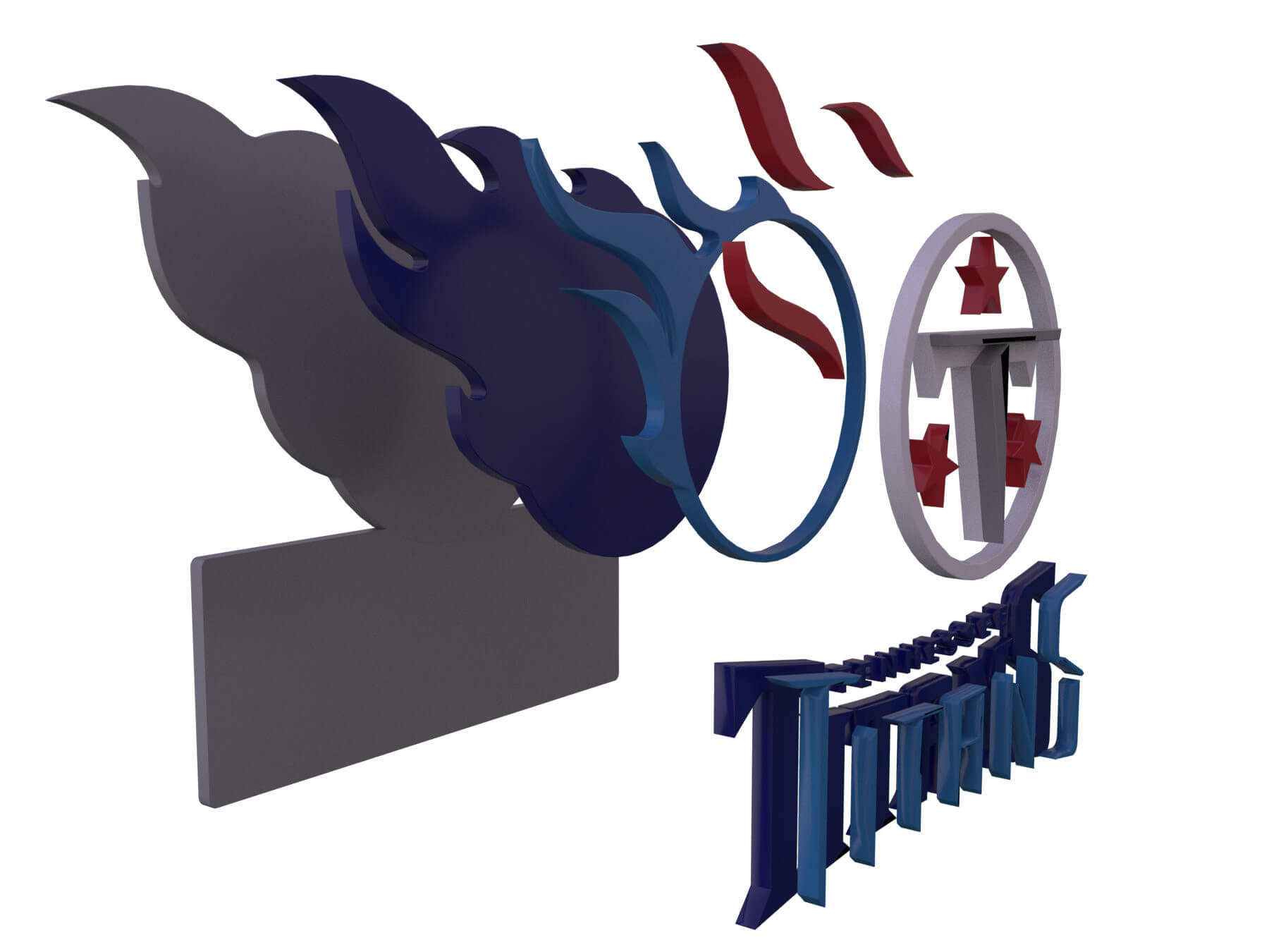 NFL All Logos Printable an Renderable - 3D Model by danyelon