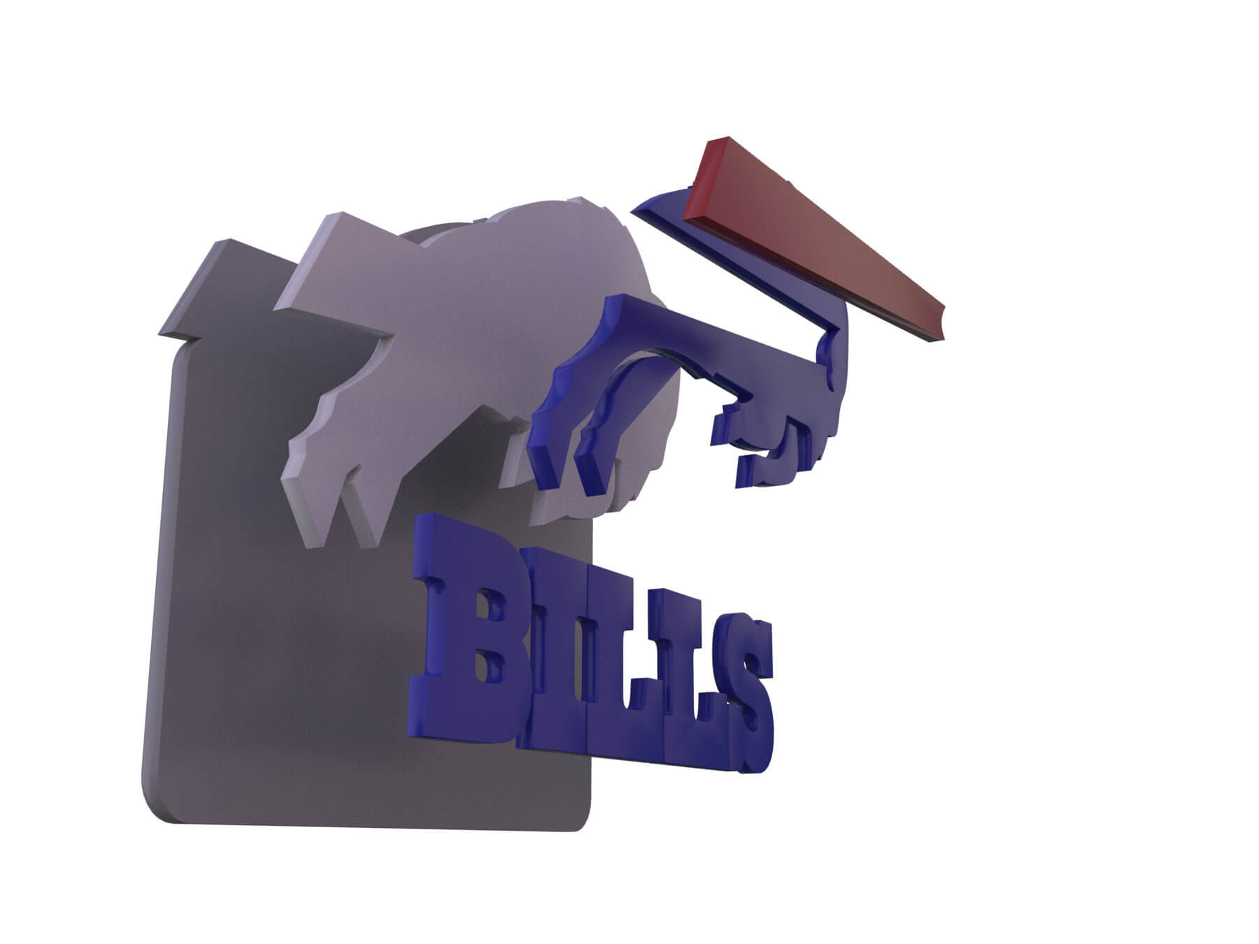 NFL Buffalo Bills Keychan Logo Printable - 3D Print Model by danyelon