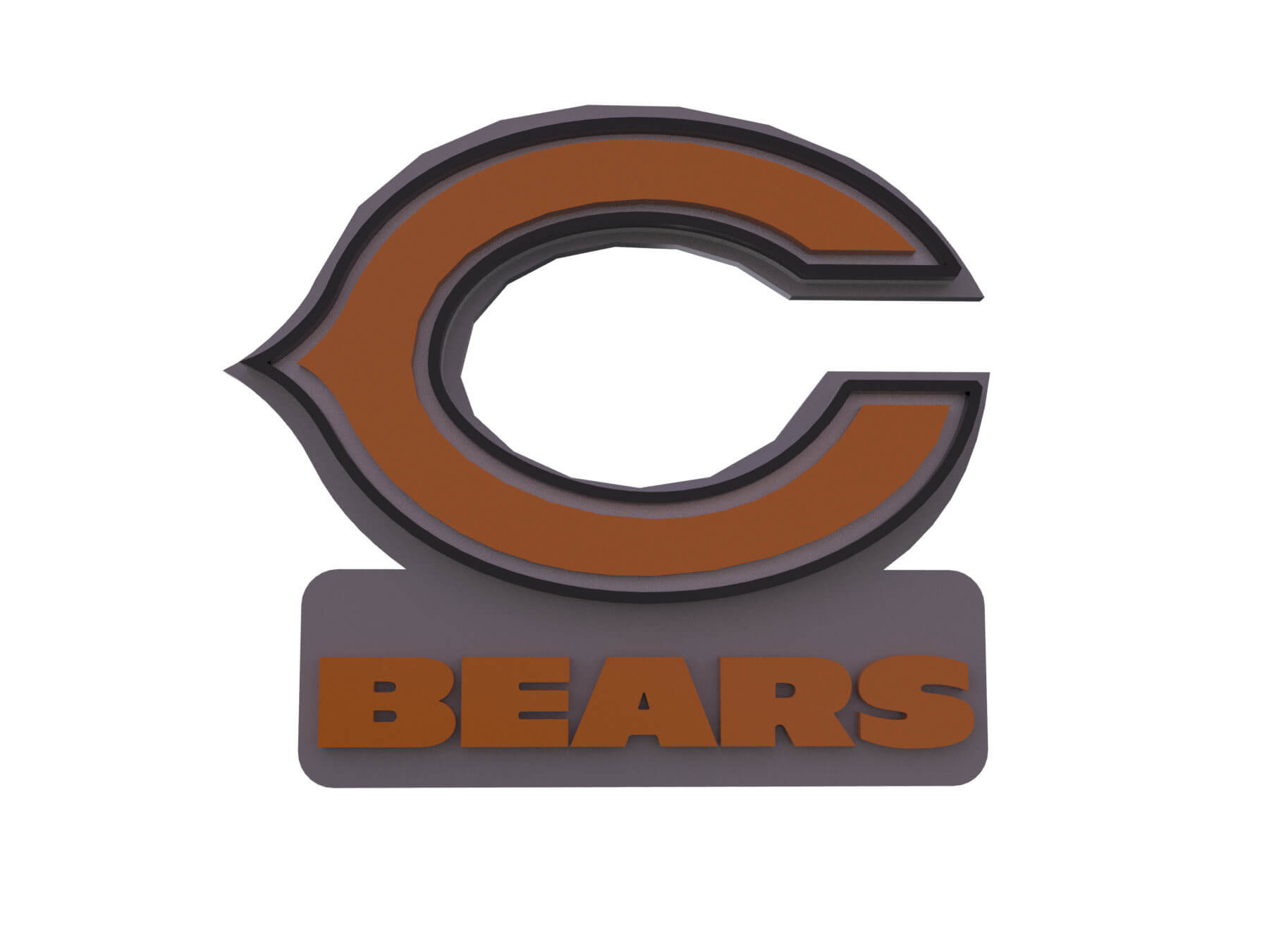 NFL Chicago Bears Keychan Logo Printable - 3D Print Model by danyelon