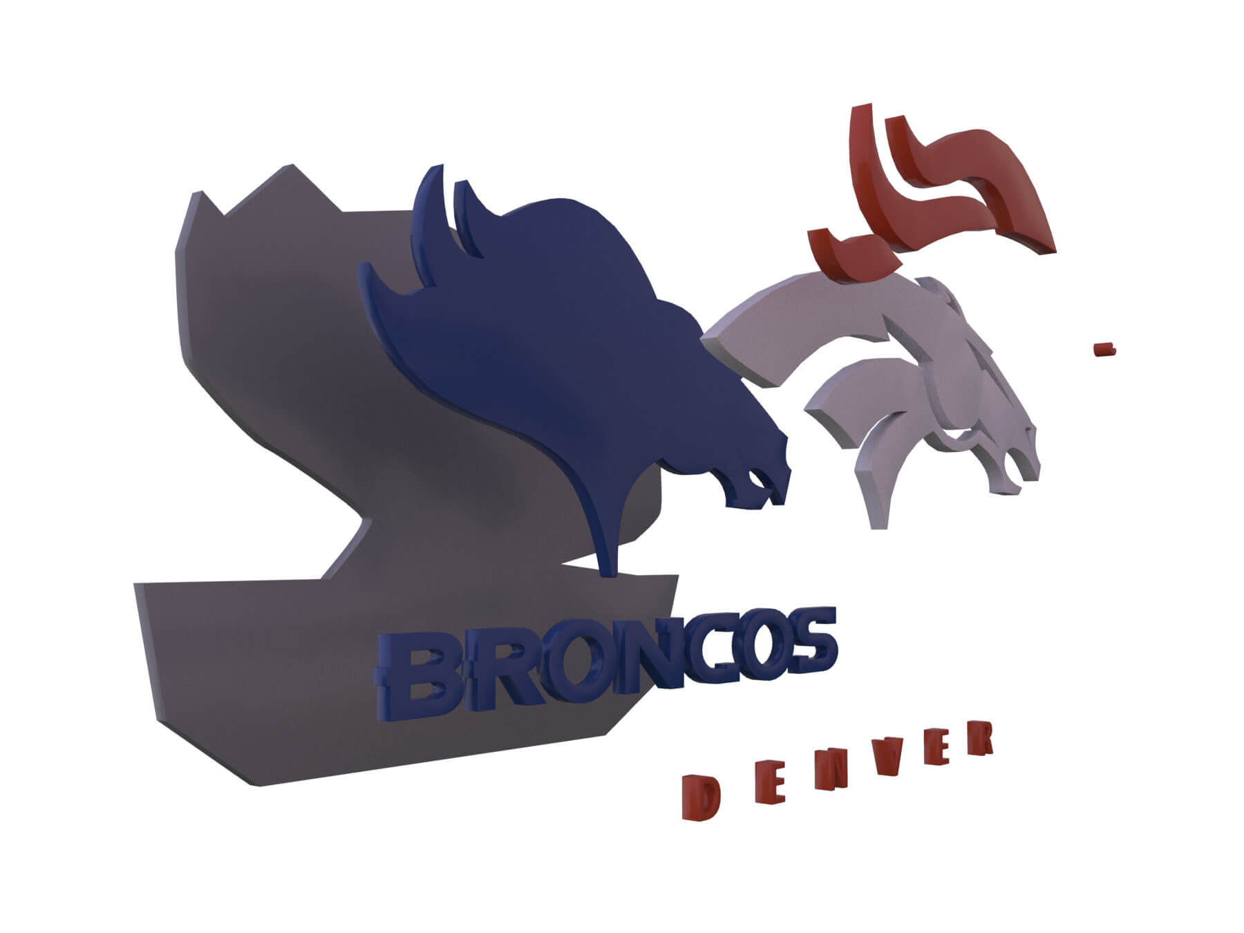 NFL Denver Broncos Keychan Logo Printable - 3D Print Model by danyelon