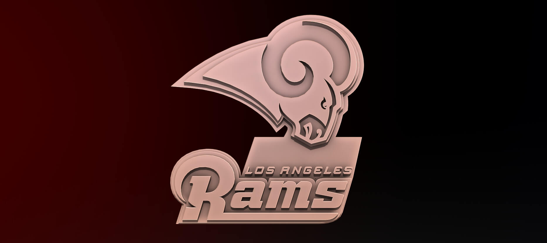 NFL Los Angeles Rams Keychan Logo Printable - 3D Print Model by danyelon