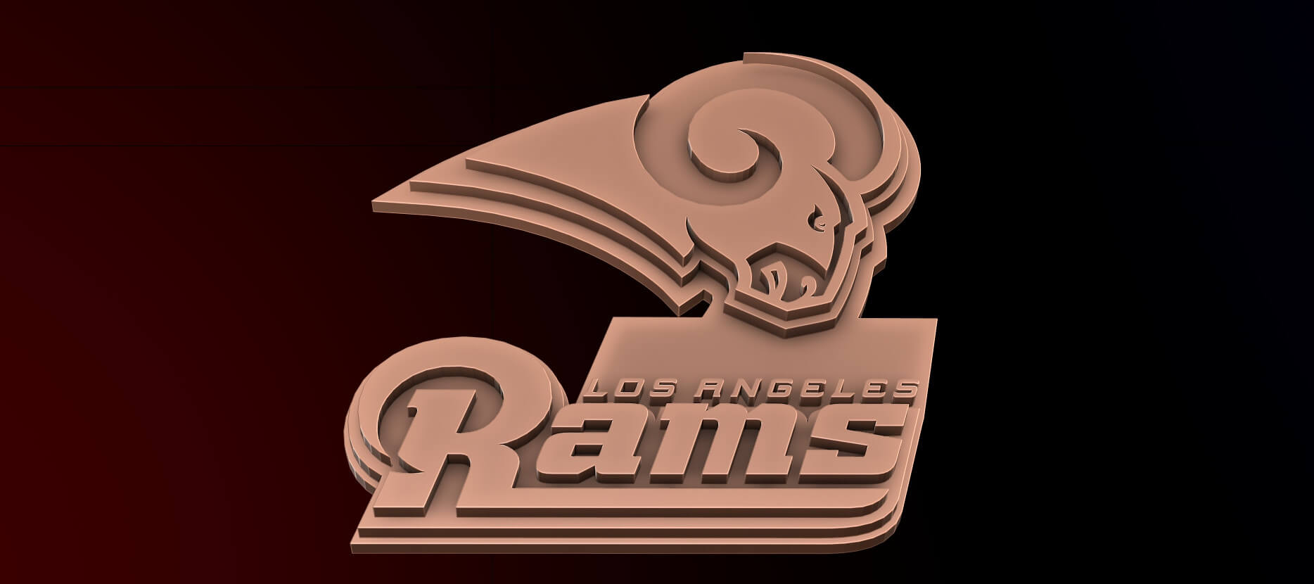 NFL Los Angeles Rams Keychan Logo Printable - 3D Model by danyelon