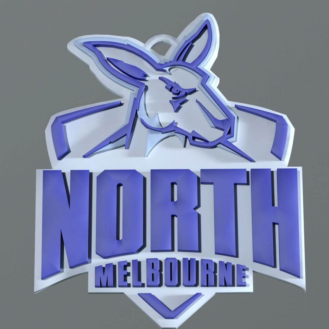 North Melbourne Printable and Renderable Badge - 3D Print Model by danyelon
