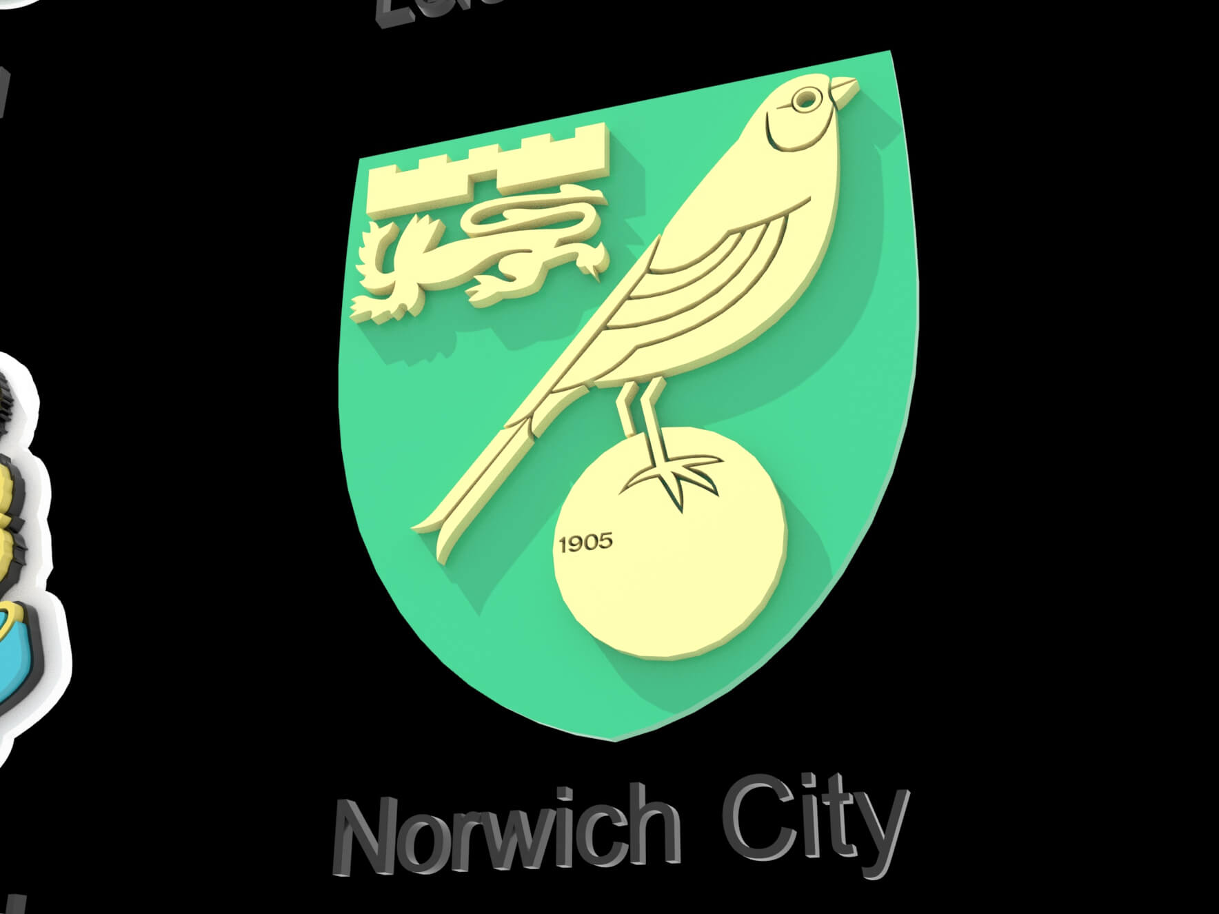 Norwich City FC Keychan Logo Printable and Renderable - 3D Model by ...
