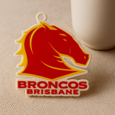 NRL Brisbane Broncos Keychain Badge Color Printable - 3D Model by danyelon