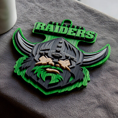 NRL Canberra Raiders Keychain Badge Color Printable - 3D Model by danyelon