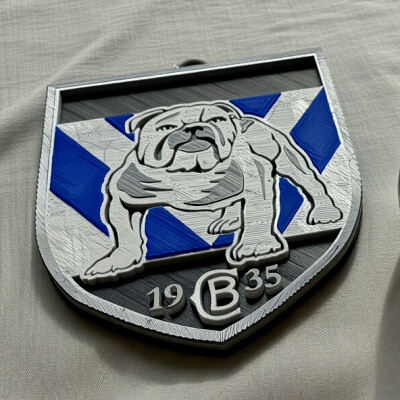 NRL Canterbury Bankstown Bulldogs Keychain Badge Color STL - 3D Model ...