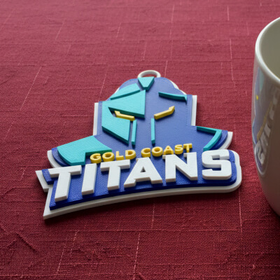 NRL Gold Coast Titans Keychain Badge Color Printable - 3D Model by danyelon