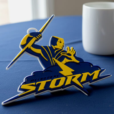 NRL Melbourne Storm Keychain Badge Color Printable - 3D Model by danyelon