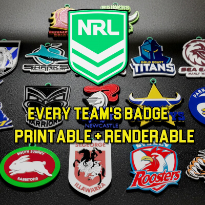 NRL National Rugby League Every Team Badge Keychain - Color 3D Model by ...