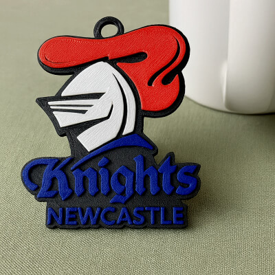 NRL Newcastle Knights Keychain Badge Color Printable - 3D Model by danyelon