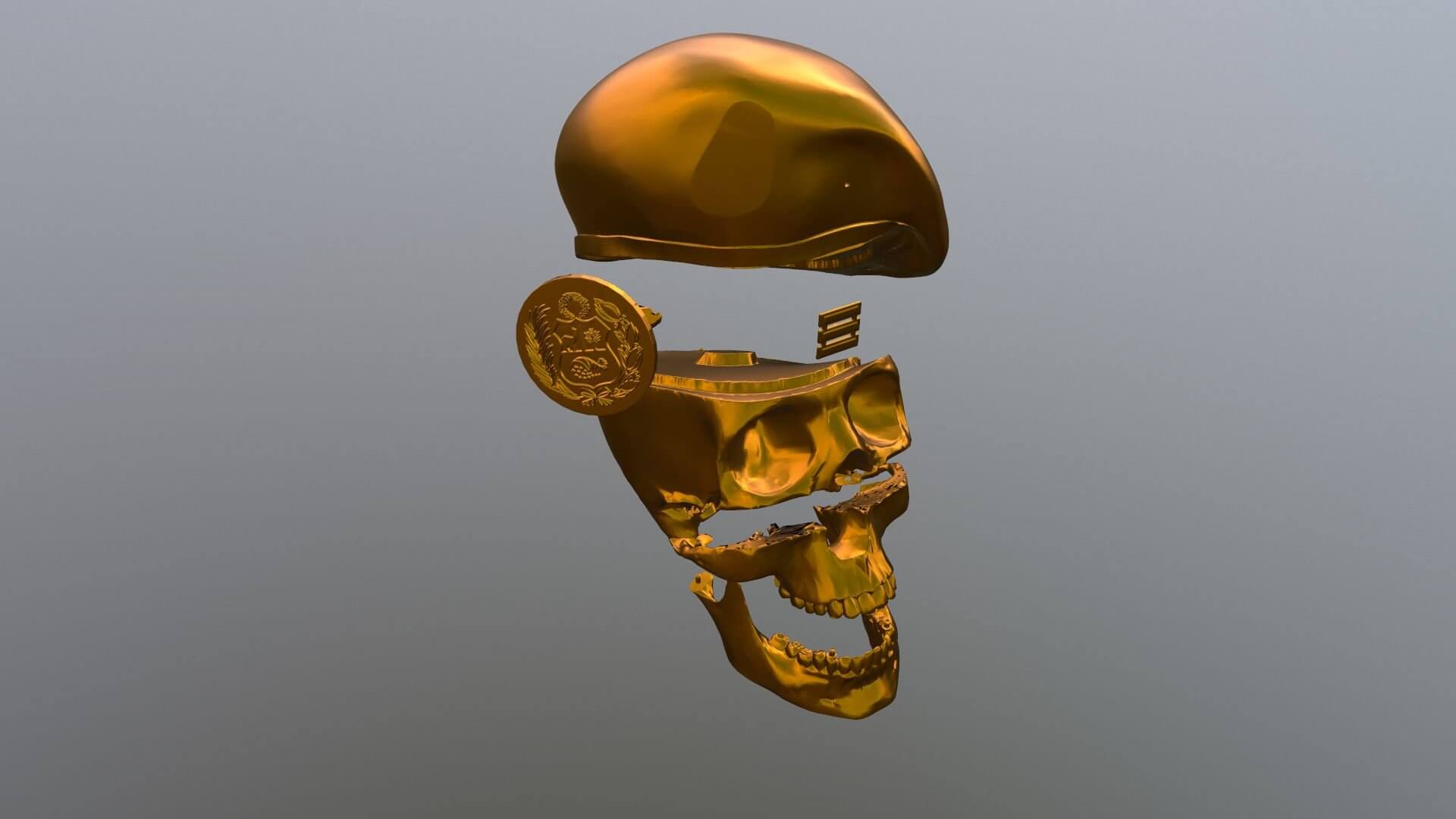 Peruvian Army Beret Skull - 3D Model by danyelon