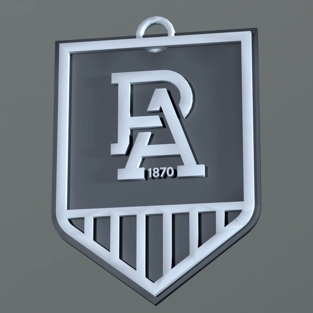 Port Adelaide Printable and Renderable Badge - 3D Model by danyelon