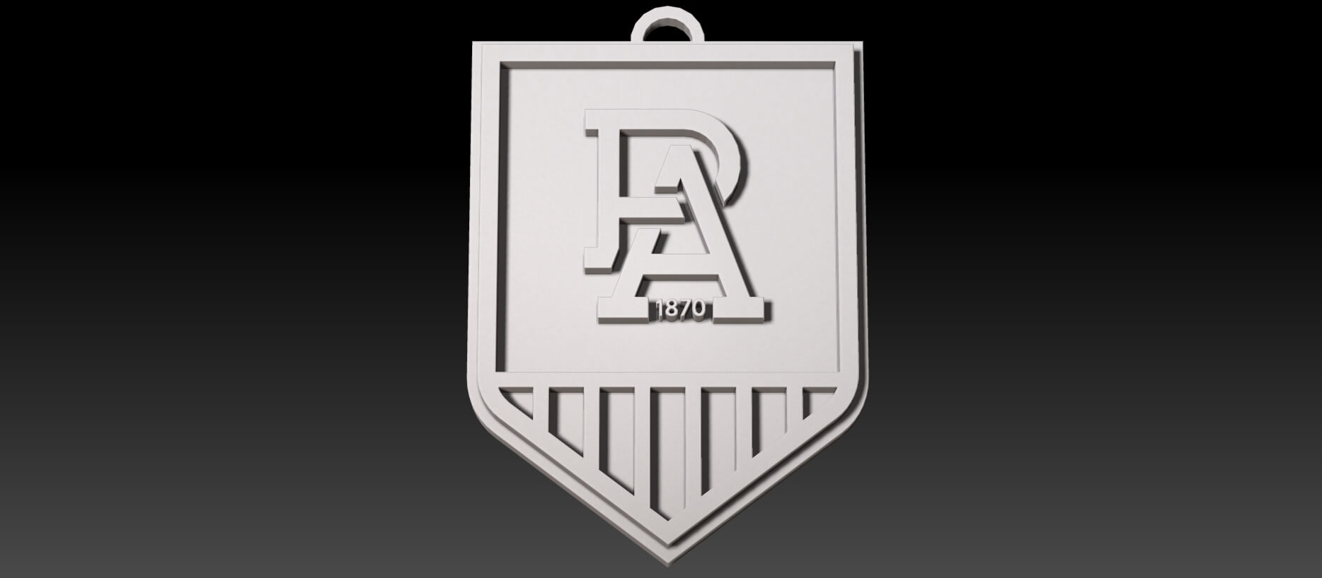 Port Adelaide Printable and Renderable Badge - 3D Model by danyelon