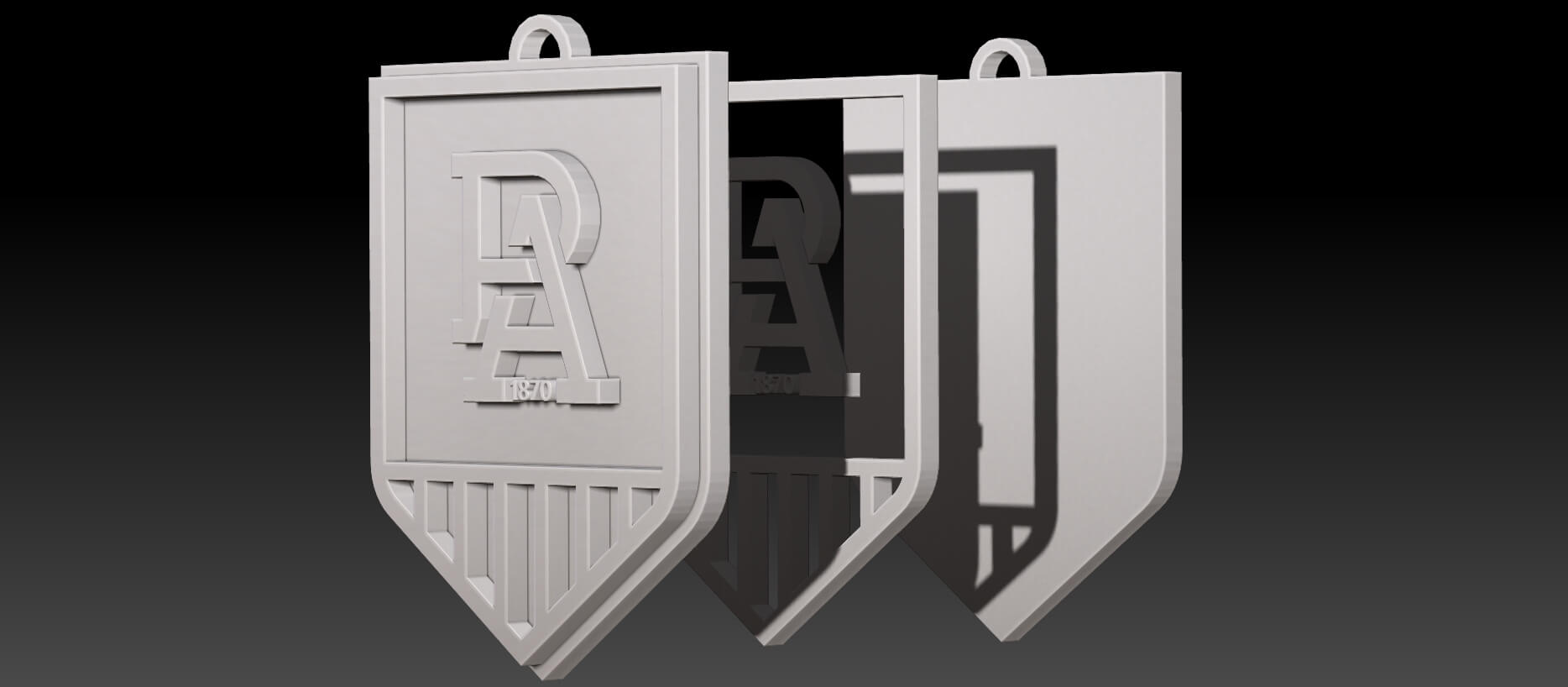 Port Adelaide Printable and Renderable Badge - 3D Model by danyelon