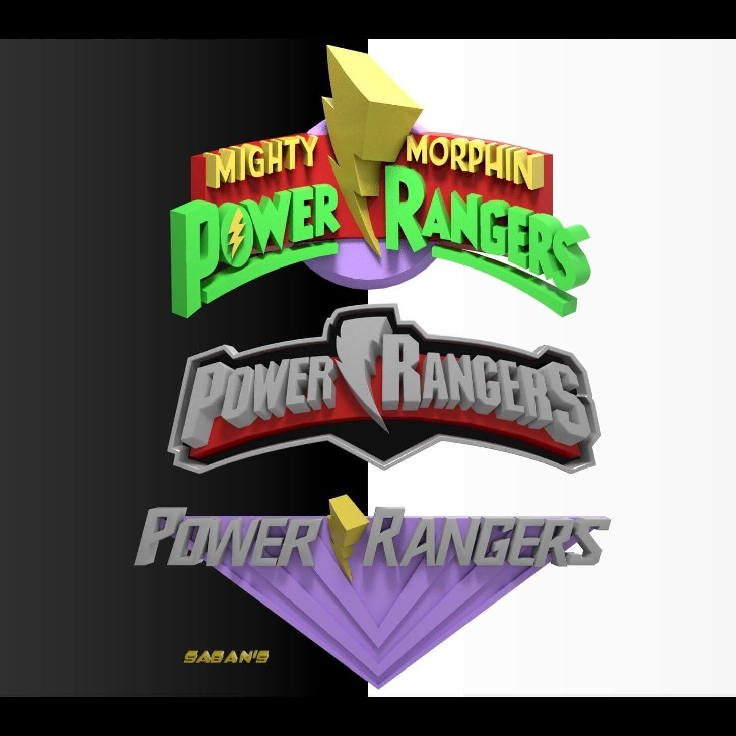 Power Rangers Logos Printable and Renderable - 3D Model by danyelon