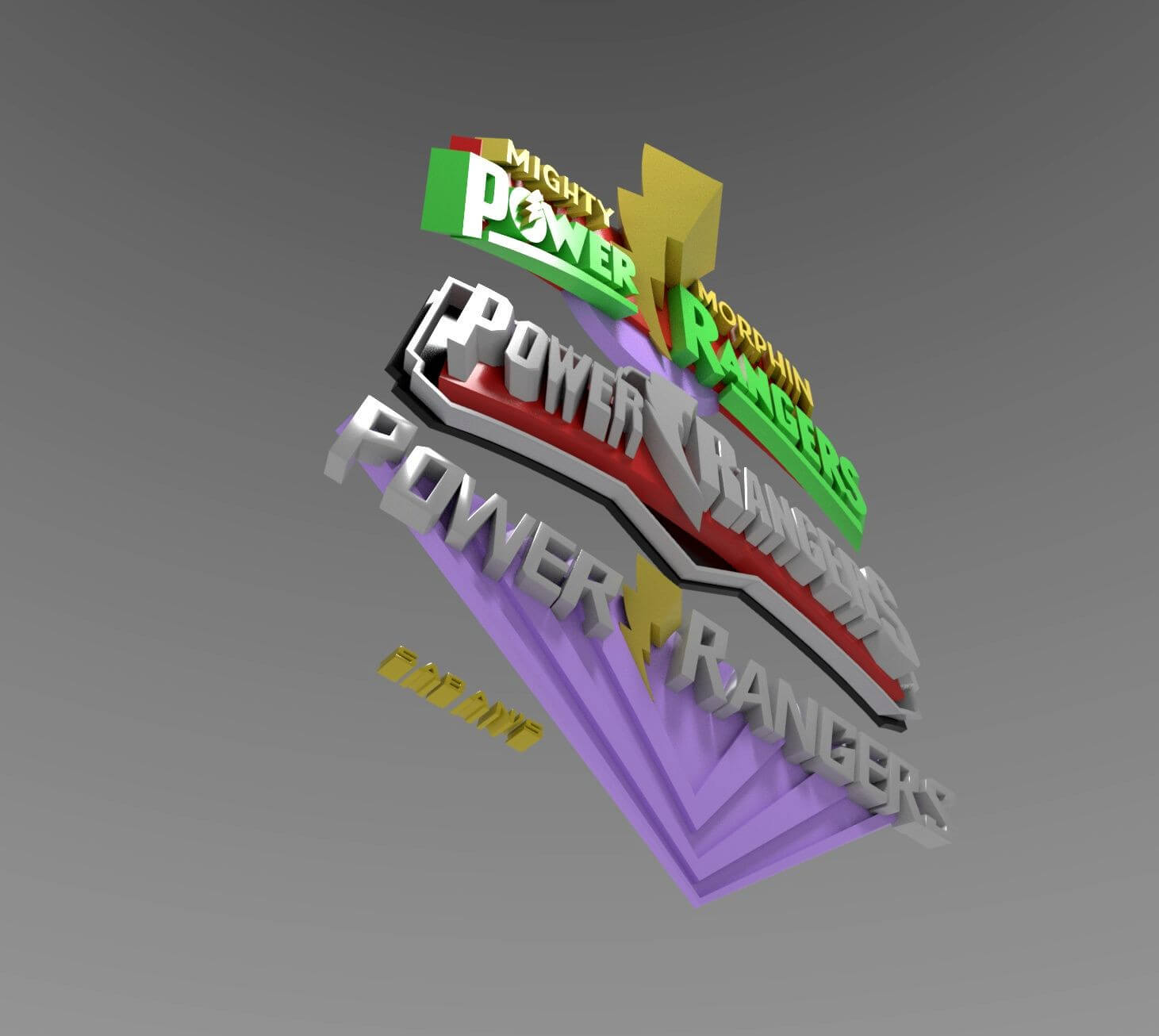 Power Rangers Logos Printable and Renderable - 3D Model by danyelon