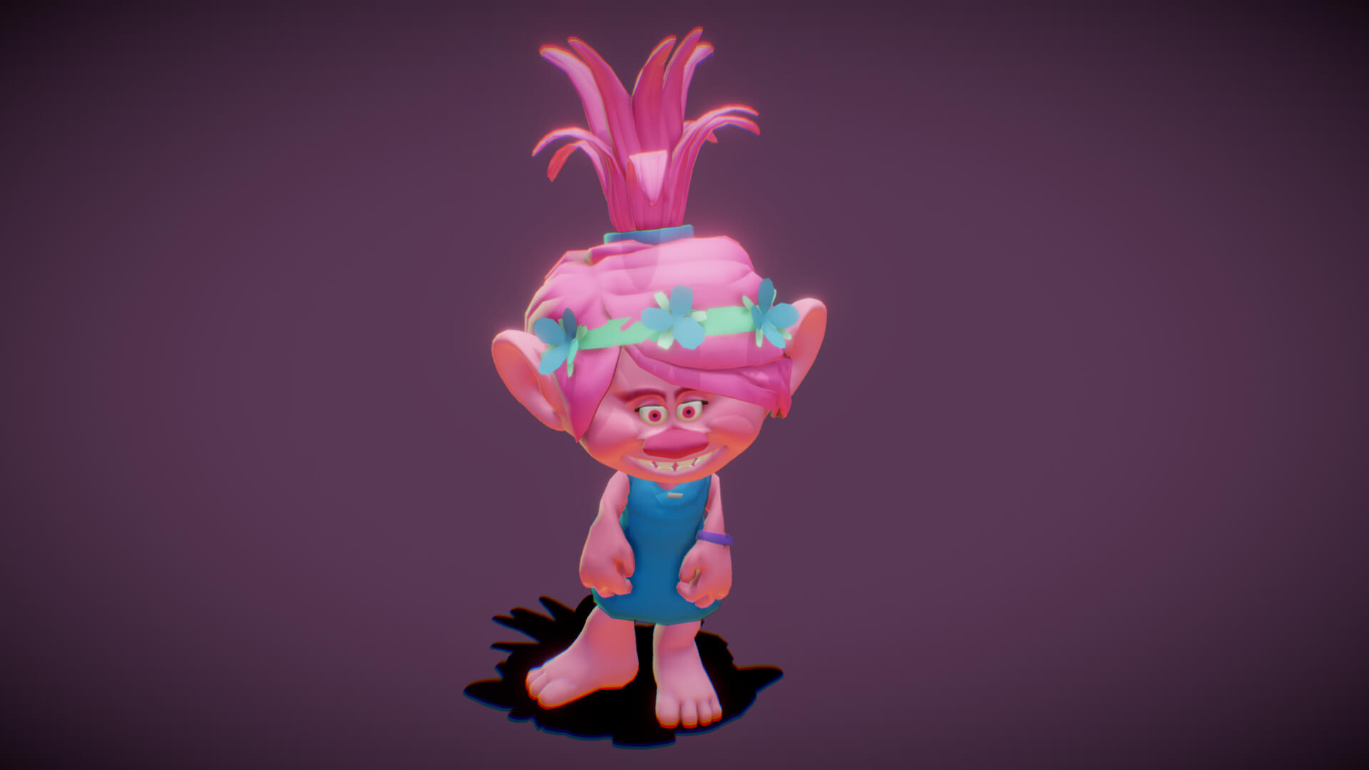 Trolls Queen Poppy PBR Animated - 3D Model by danyelon