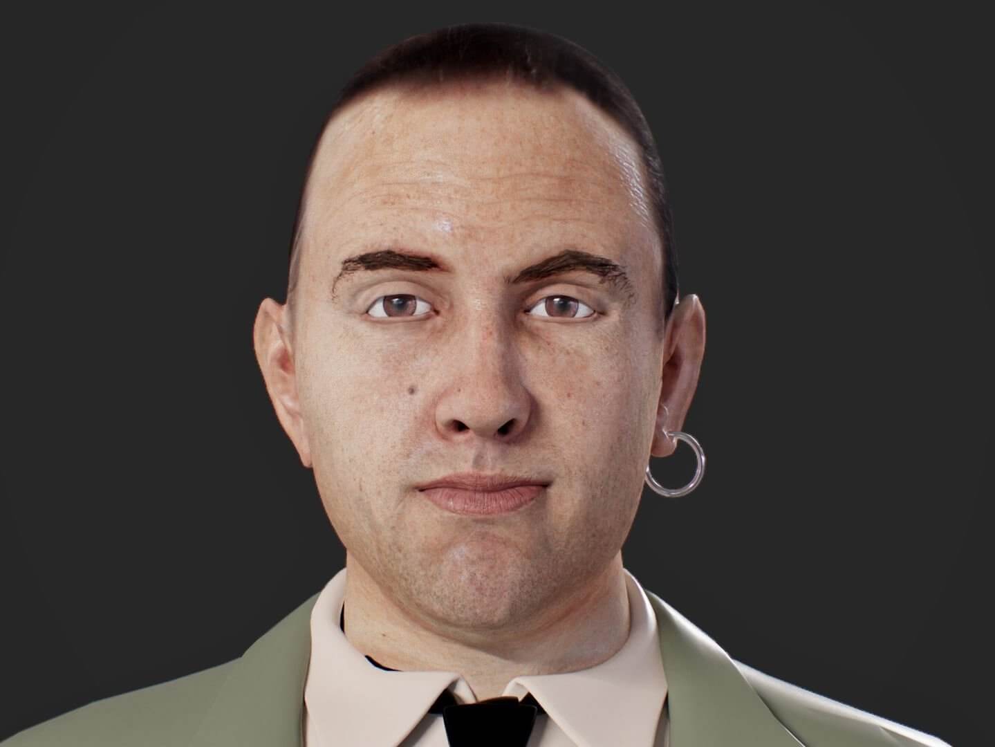Realistic Male Head - 3D Model by danyelon