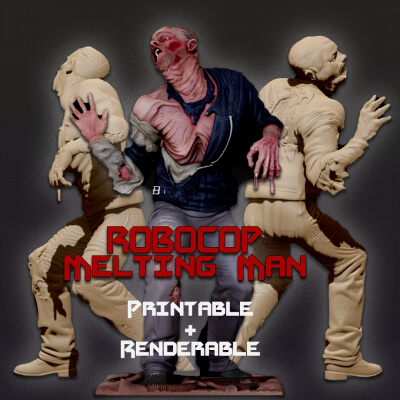 ROBOCOP Melting Man Printable and Renderable 3D Model by danyelon