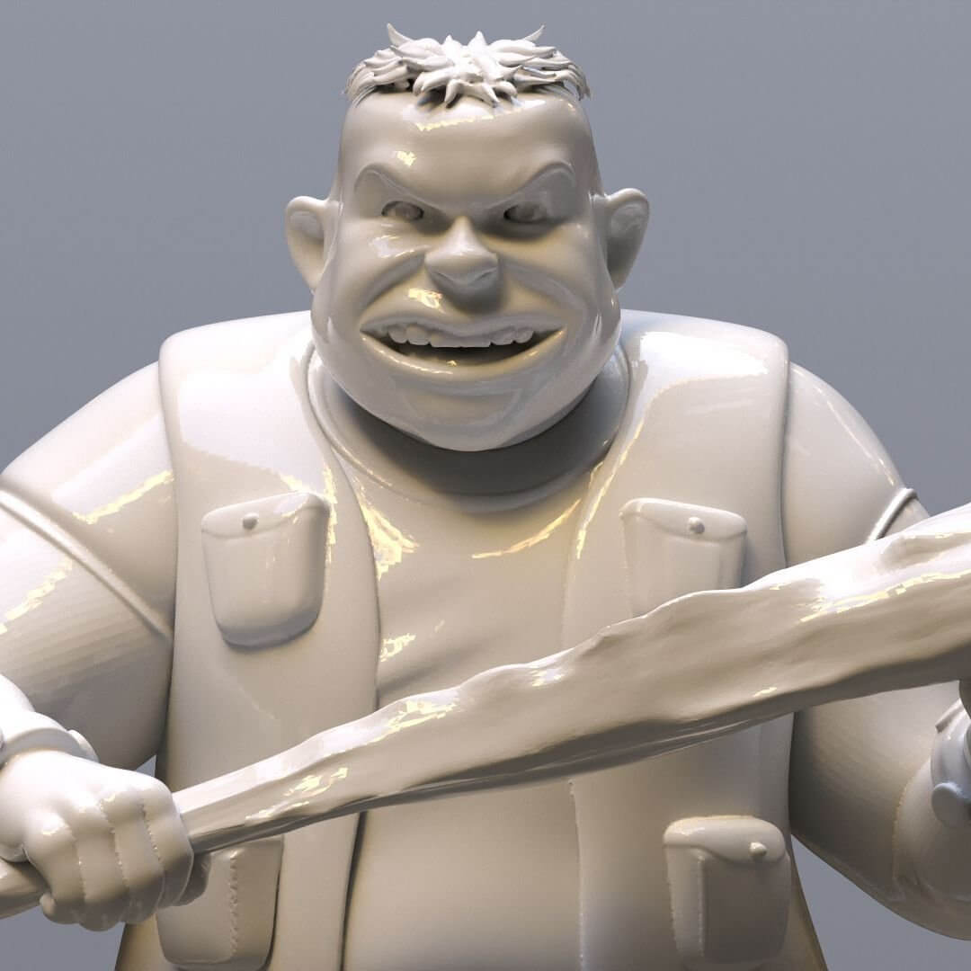 Rocksteady Pre-Mutation - TMNT Series 1987 3D Model by danyelon