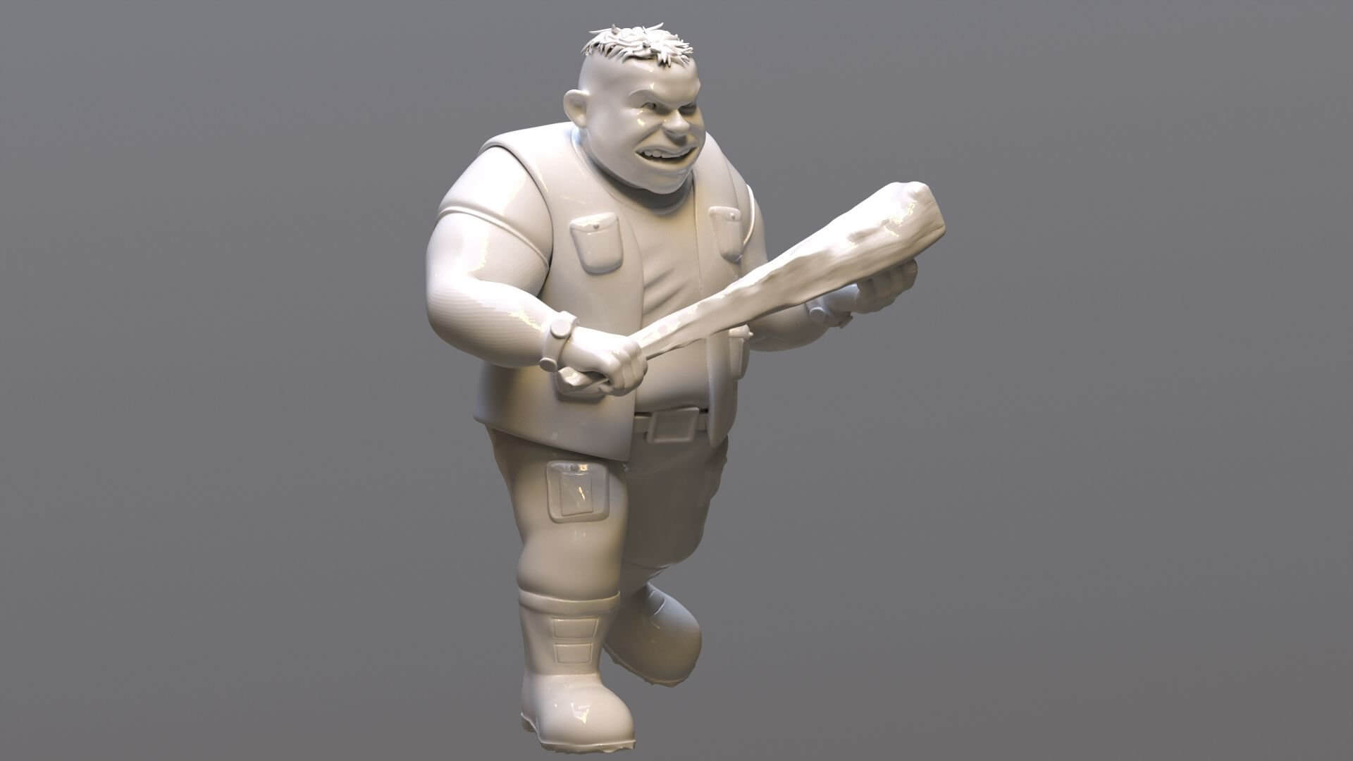 Rocksteady Pre-Mutation - TMNT Series 1987 3D Model by danyelon