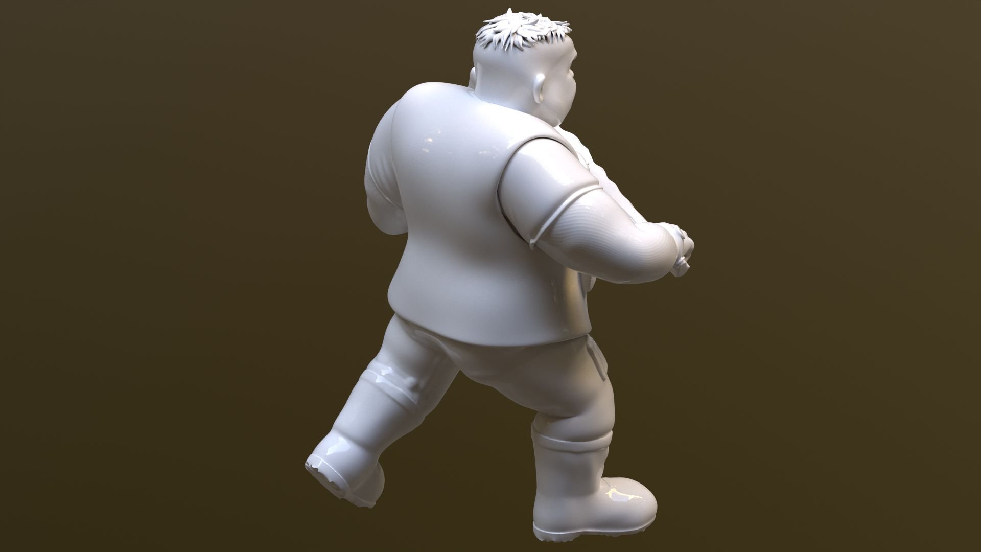 Rocksteady Pre-Mutation - TMNT Series 1987 3D Model by danyelon