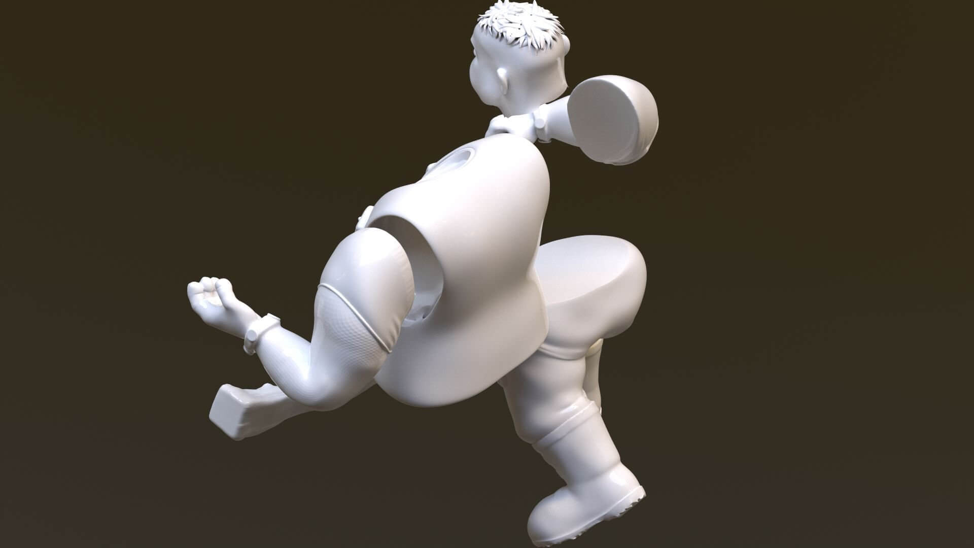 Rocksteady Pre-Mutation - TMNT Series 1987 3D Model by danyelon