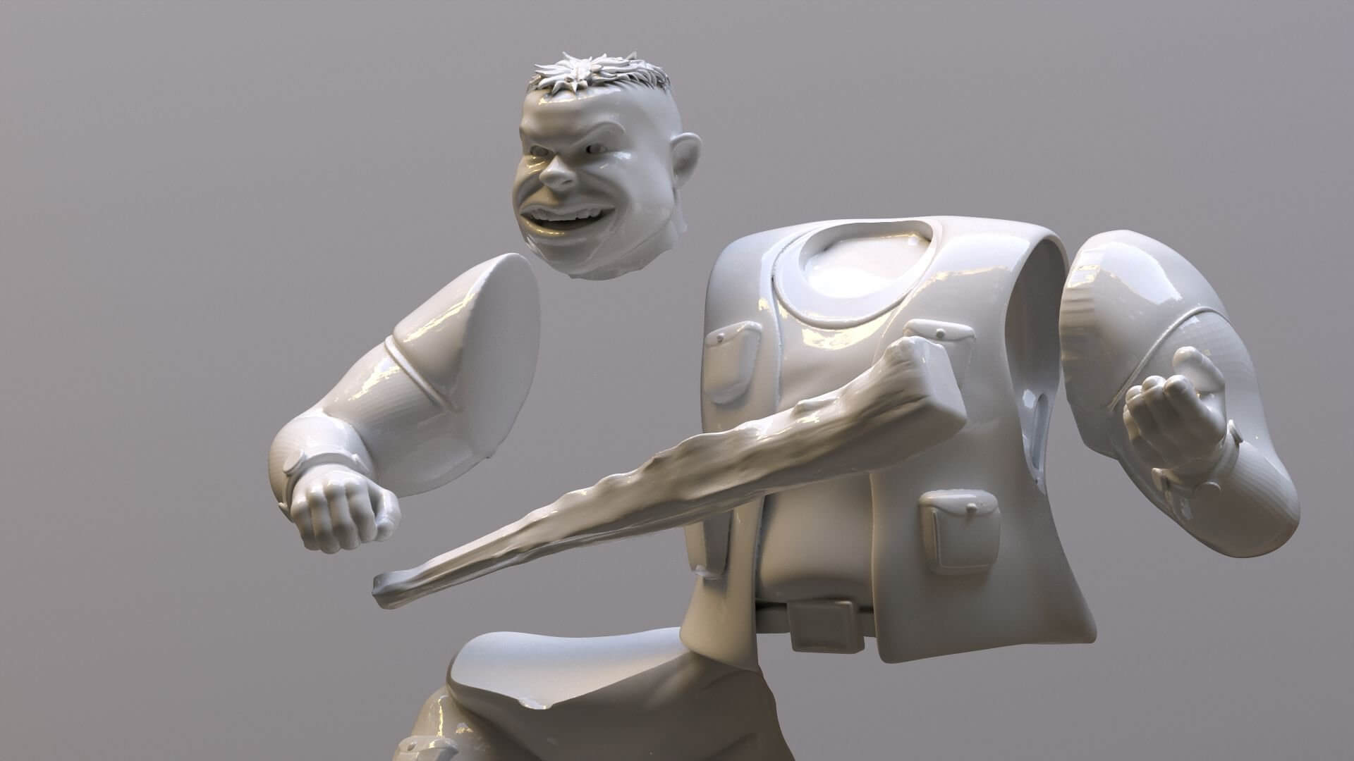 Rocksteady Pre-Mutation - TMNT Series 1987 3D Model by danyelon