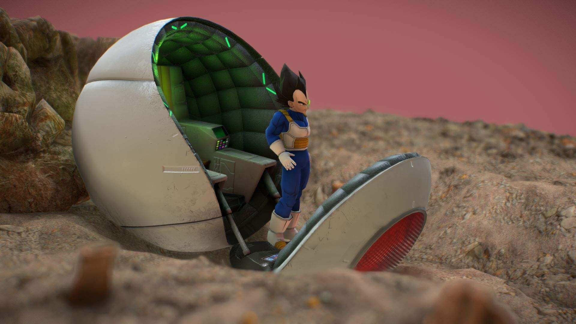 Vegeta's Saiyan Attack Ball Attack Ball Renderable - 3D Model by danyelon