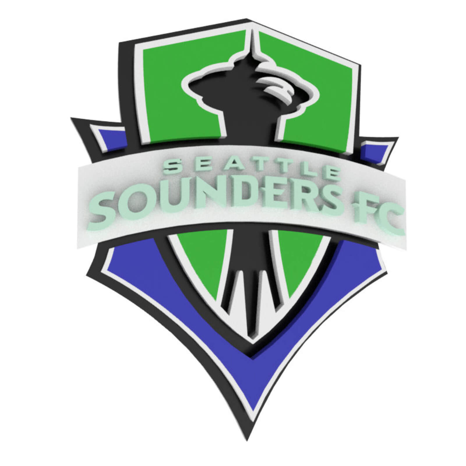 Seattle Sounders FC Logo Keychan Printable - 3D Print Model by danyelon