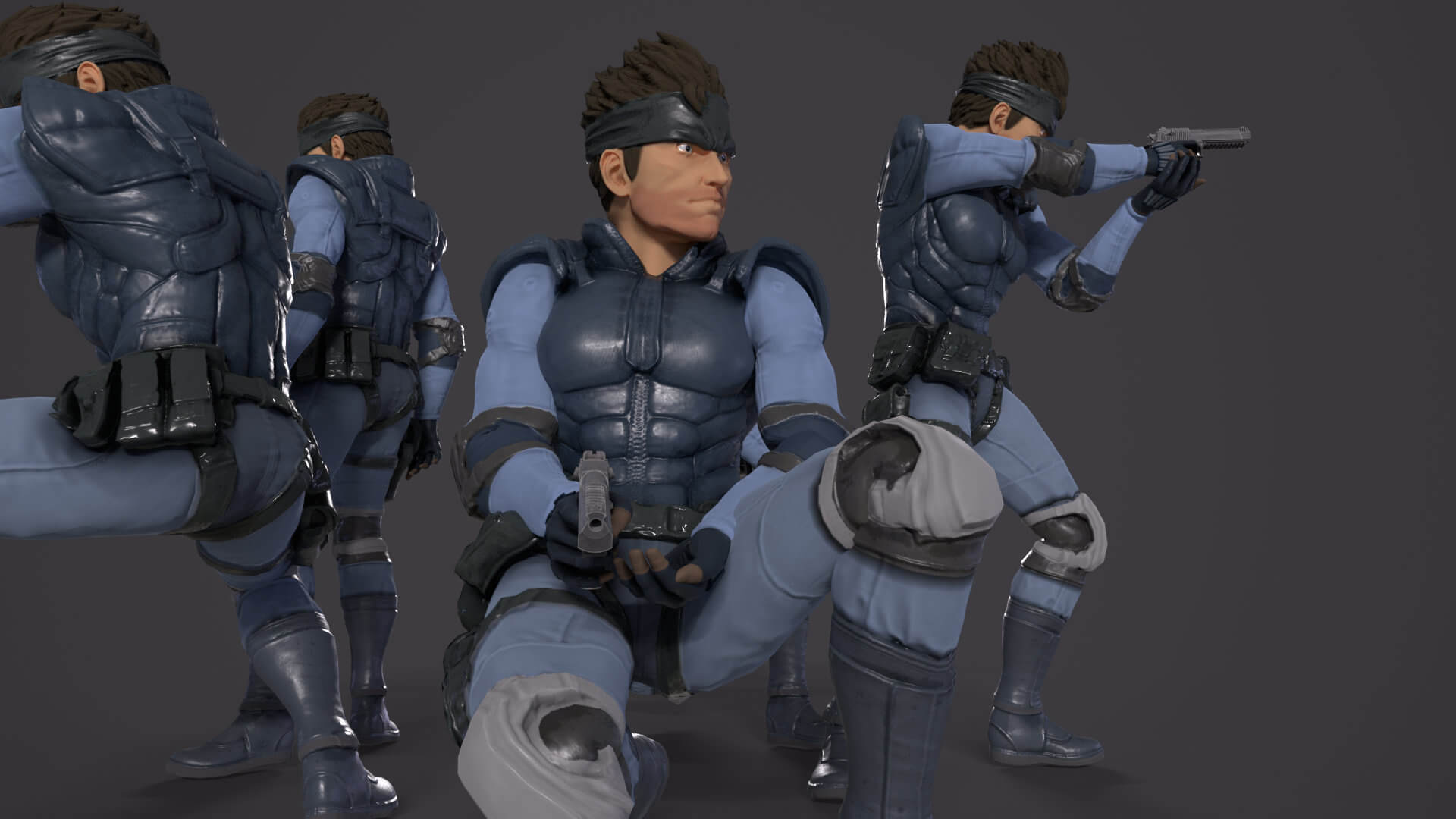 Solid Snake Fan Art From Metal Gear Solid - 3D Model by danyelon