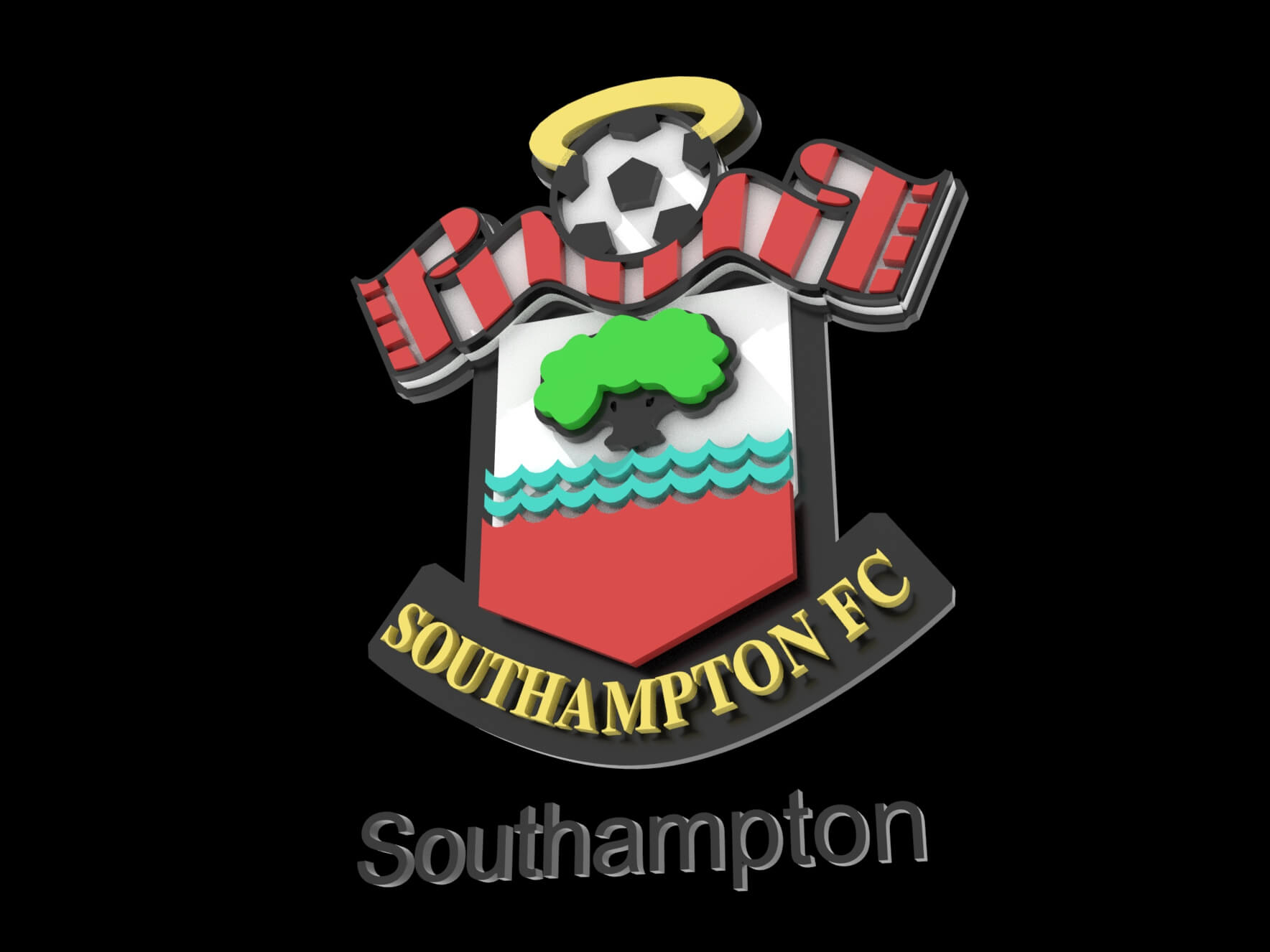 Southampton FC Keychan Logo Printable and Renderable - 3D Model by danyelon