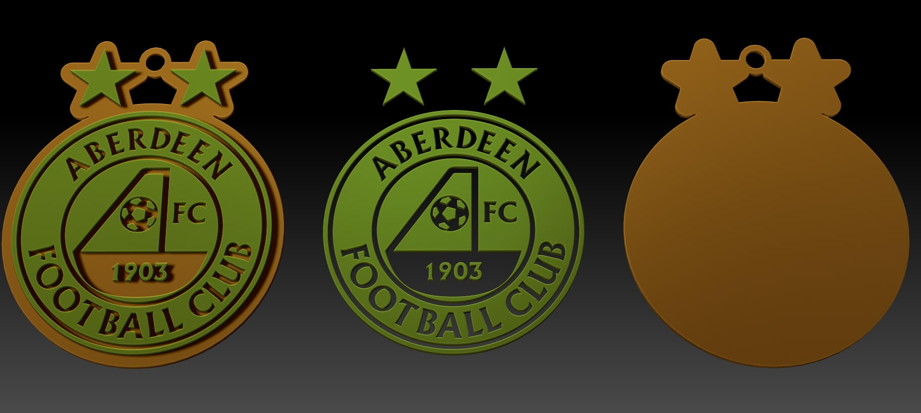 SPFL Aberdeen Keychain Badge Color Printable and Renderable - 3D Model ...